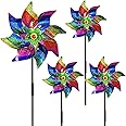 Amazon.com: Yoseklpee 9.4inch Reflective Pinwheels 4pcs Rainbow Wind ...