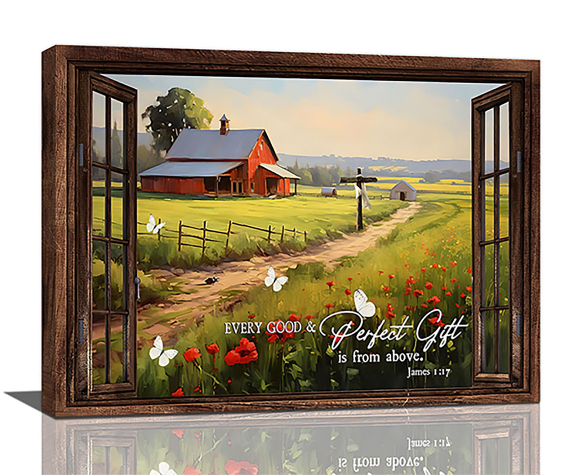 Farmhouse Barn Wall Art Christian Farm Scenery Pictures Motivational ...