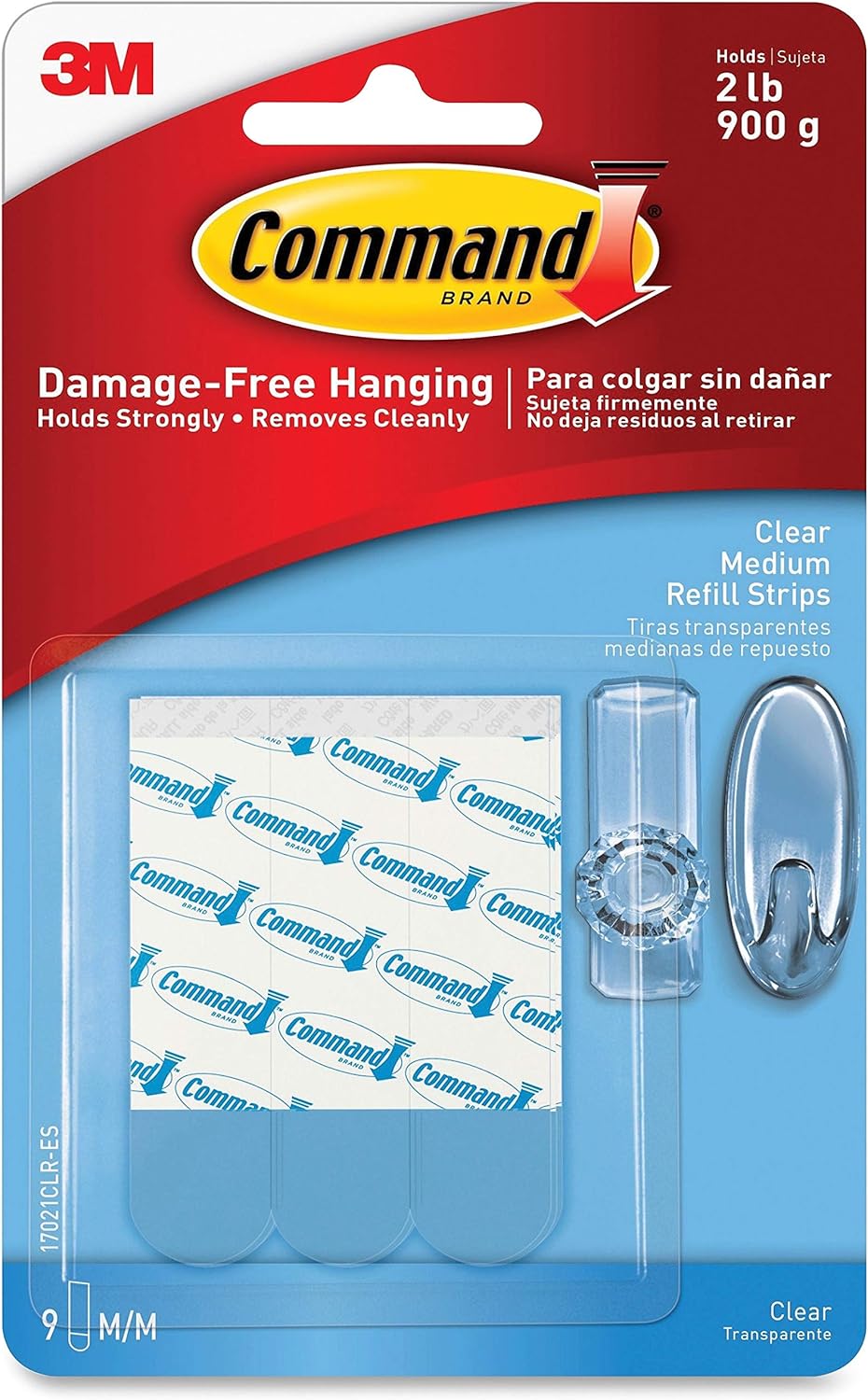 Amazon.com : Command 17021CLRES Clear Refill Strips, 5/8 x 1 3/4, 9 ...
