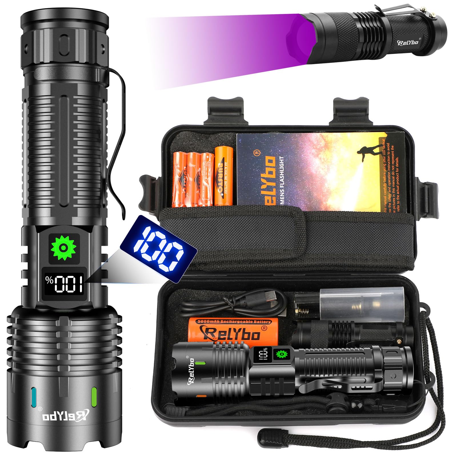 Mua Relybo Torch LED Rechargeable LED Torch Extremely Bright 500,000 ...