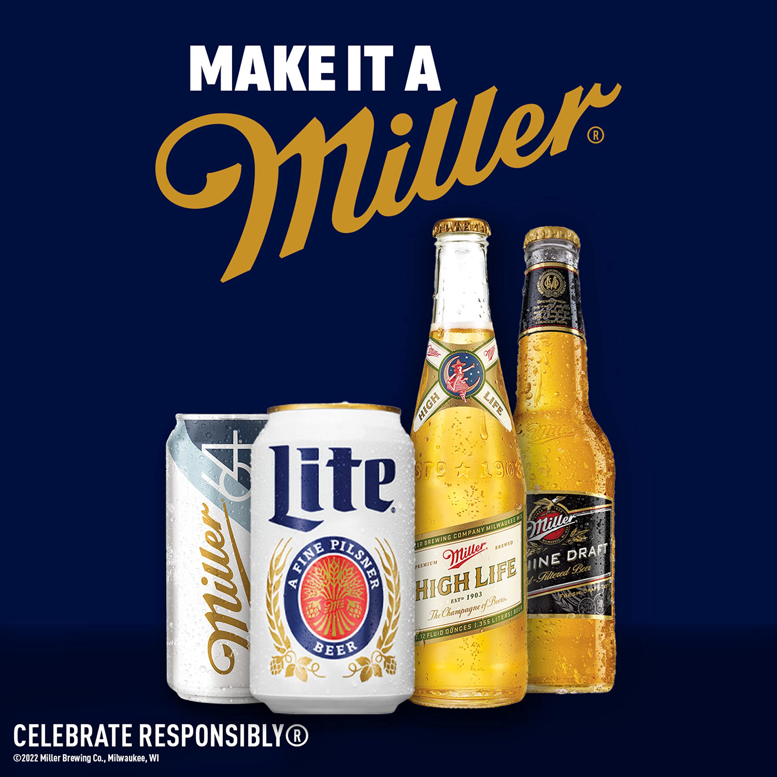 Miller Lite Pilsner Beer, Light Beer, Beer 24 Pack, 12 FL OZ Bottles, 4 ...