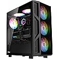 Amazon.com: RUIX CV103 ATX Mid-Tower PC Case, Pre-Installed 4 x 120mm ...