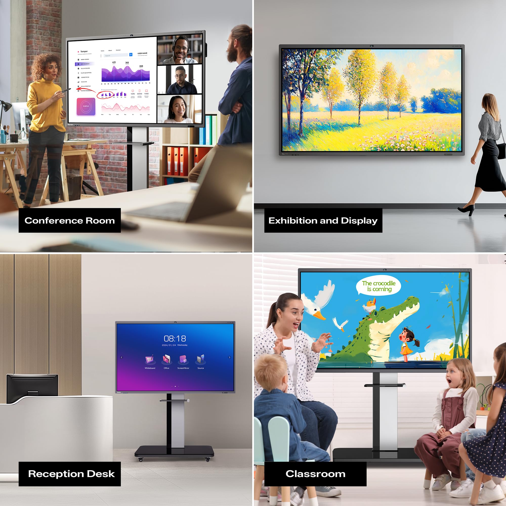 Horion 86" Smart Board 4k Interactive Display Digital Whiteboard With ...