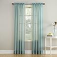 Amazon.com: No. 918 Erica Crushed Voile Ascot Beaded Sheer Rod Pocket Curtain Valance : Home ...