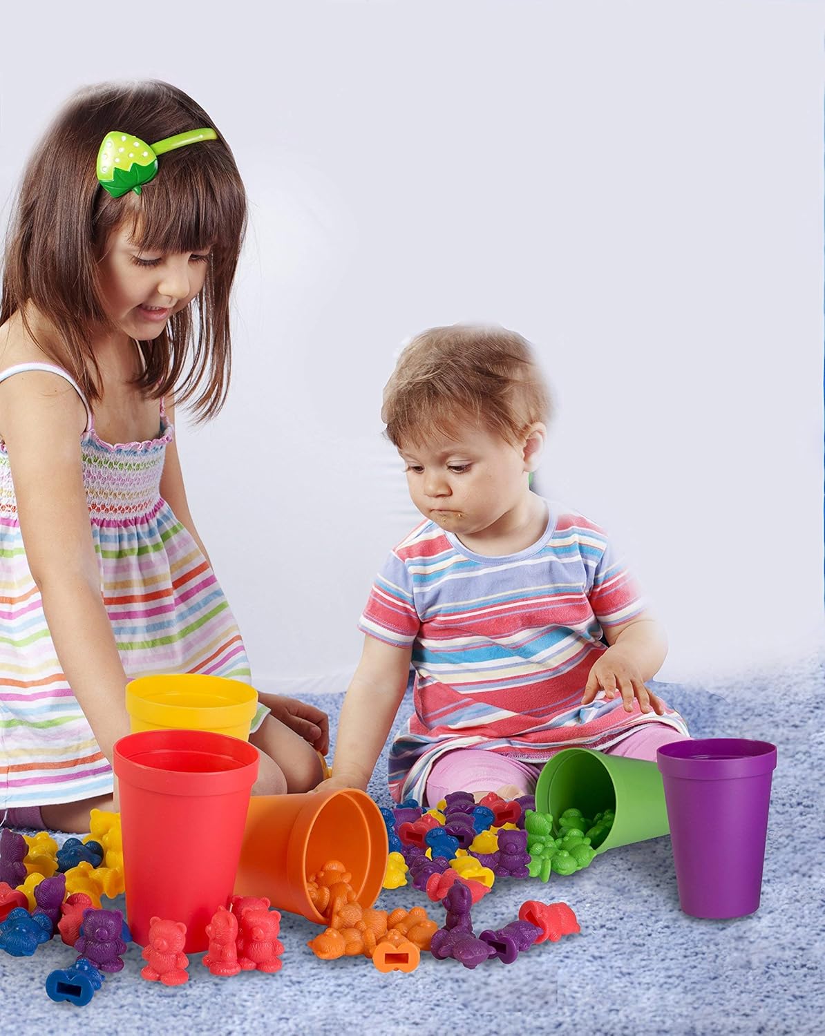 Counting/Sorting Bears Toy Set with Matching Sorting Cups in Storage ...