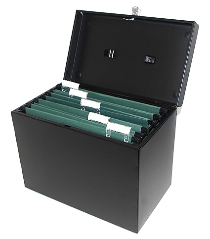 A4 Metal File Box Storage - Inc. 15 A4 Suspension Files, Tabs & Inserts ...