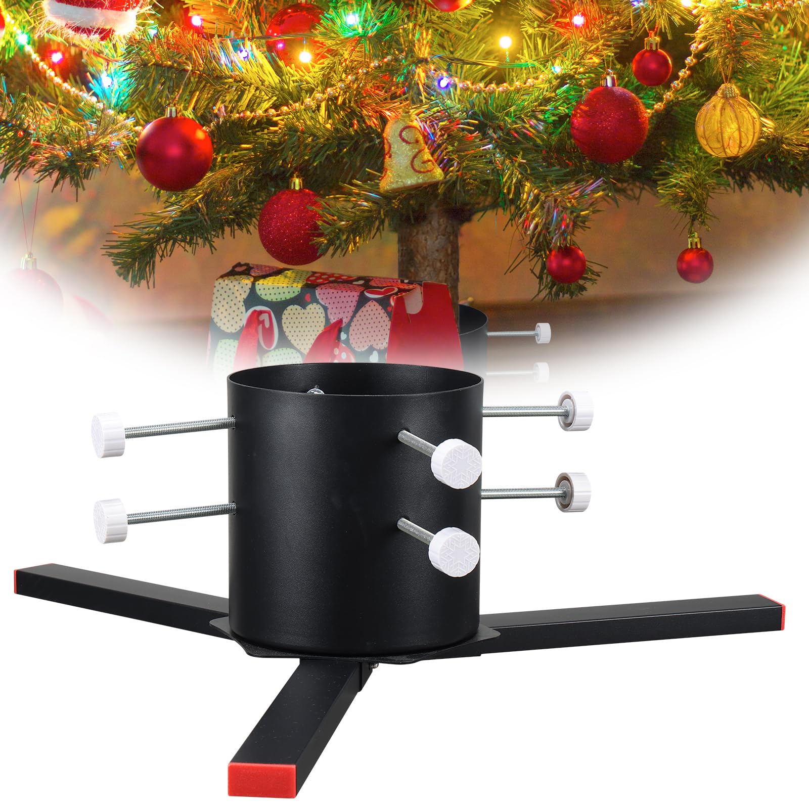 VRIEZOP Heavy Duty Live Christmas Tree Stand for Real Trees - Cast Iron ...