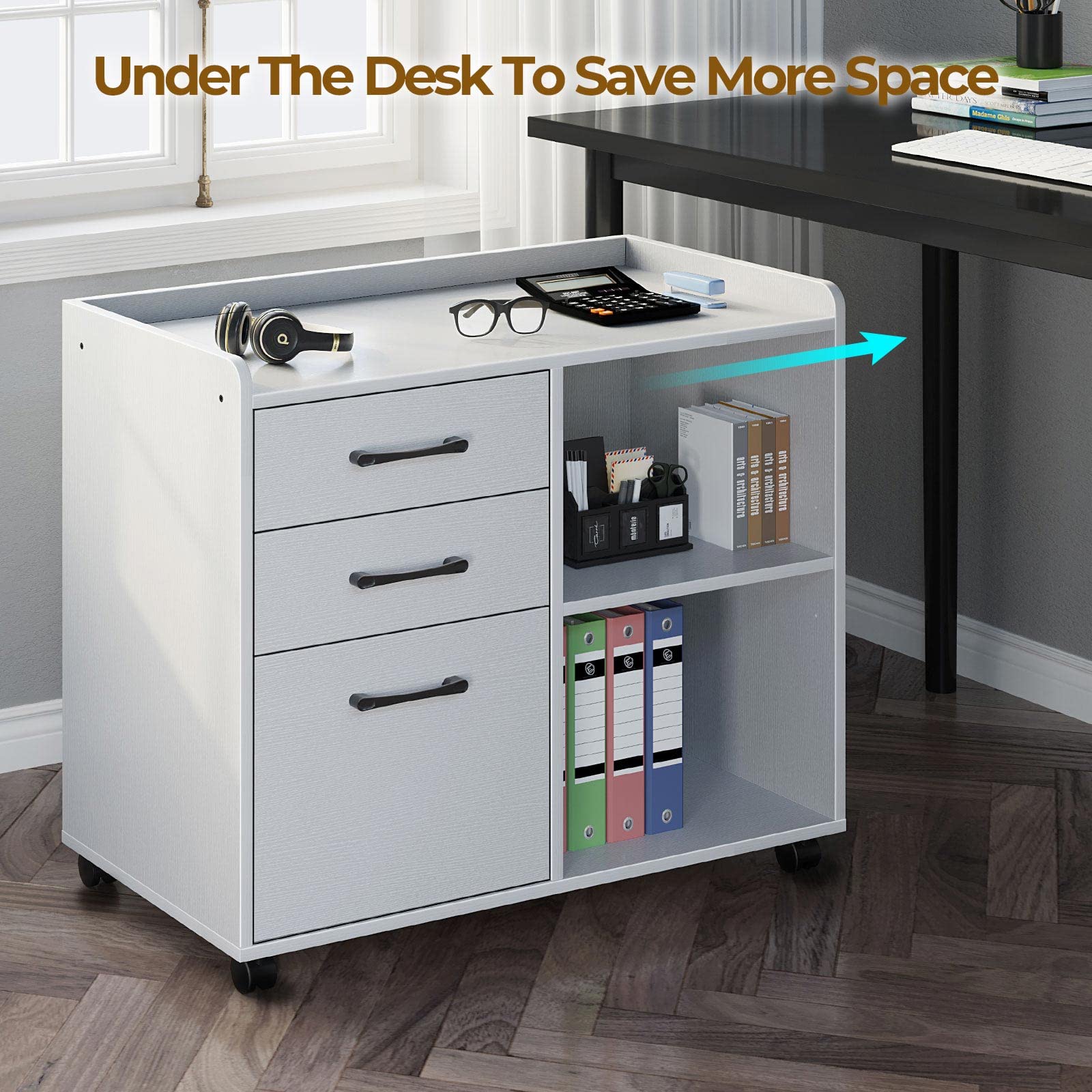 Mua Rolanstar File Cabinet 3-Drawers, Mobile Lateral Filing Cabinet ...