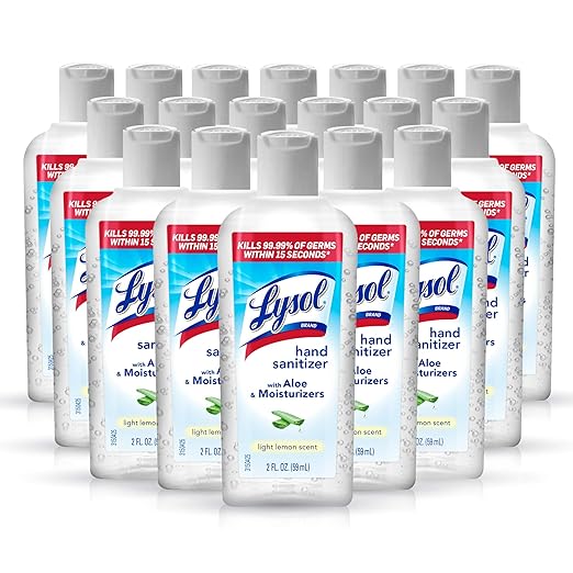 Amazon.com : Lysol Mini Hand Sanitizer Travel Size 2oz, Pack of 18 ...