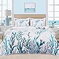 Amazon.com: Invoibler Coastal Quilt Queen Size Beach Quilt Bedding Set 3 Piece Reversible Summer ...