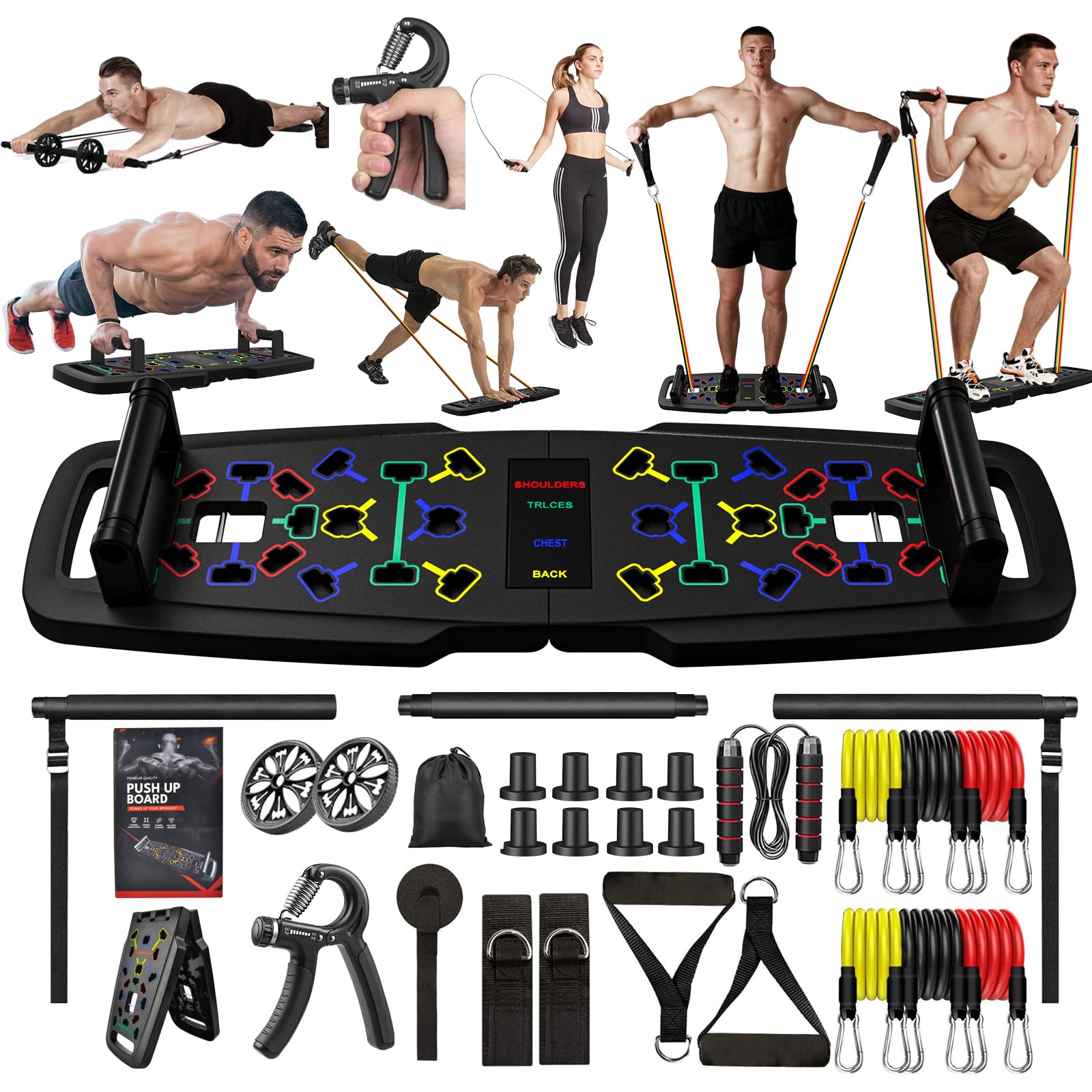 22-in-1 Home Gym Equipment, Portable Push Up Stands Press Up Board ...
