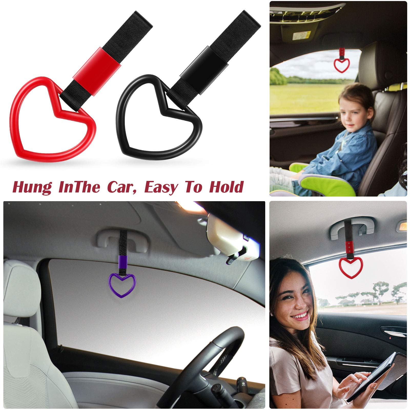 Mua 4 Pieces Ring Heart-shaped Car Hand Strap Decorative Warning Loop ...