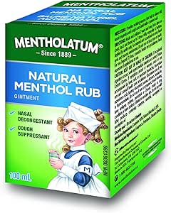 Mentholatum Natural Menthol Rub Ointment, Vapourizing Rub, Cough ...