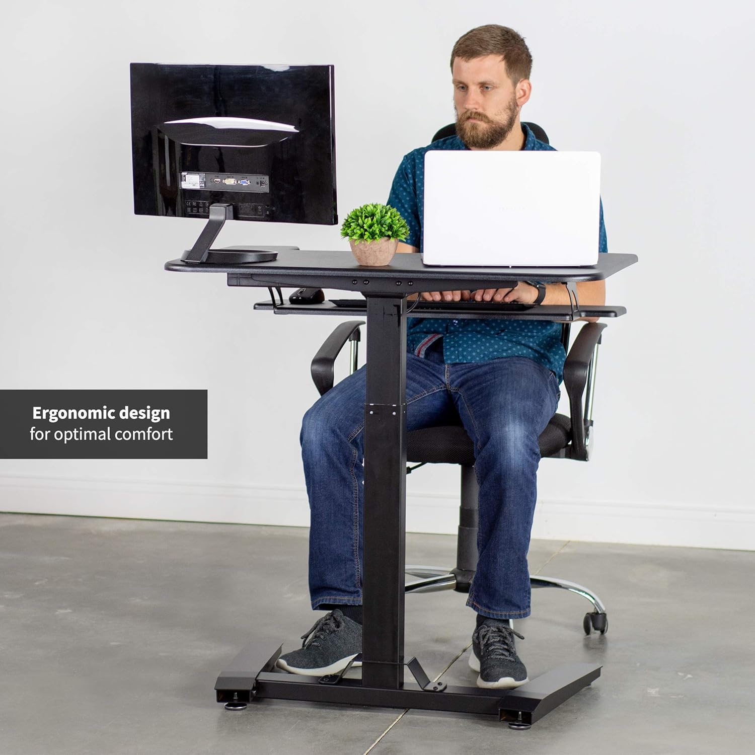 Desks & Workstations DESK-V111V VIVO Black Electric Height Adjustable ...