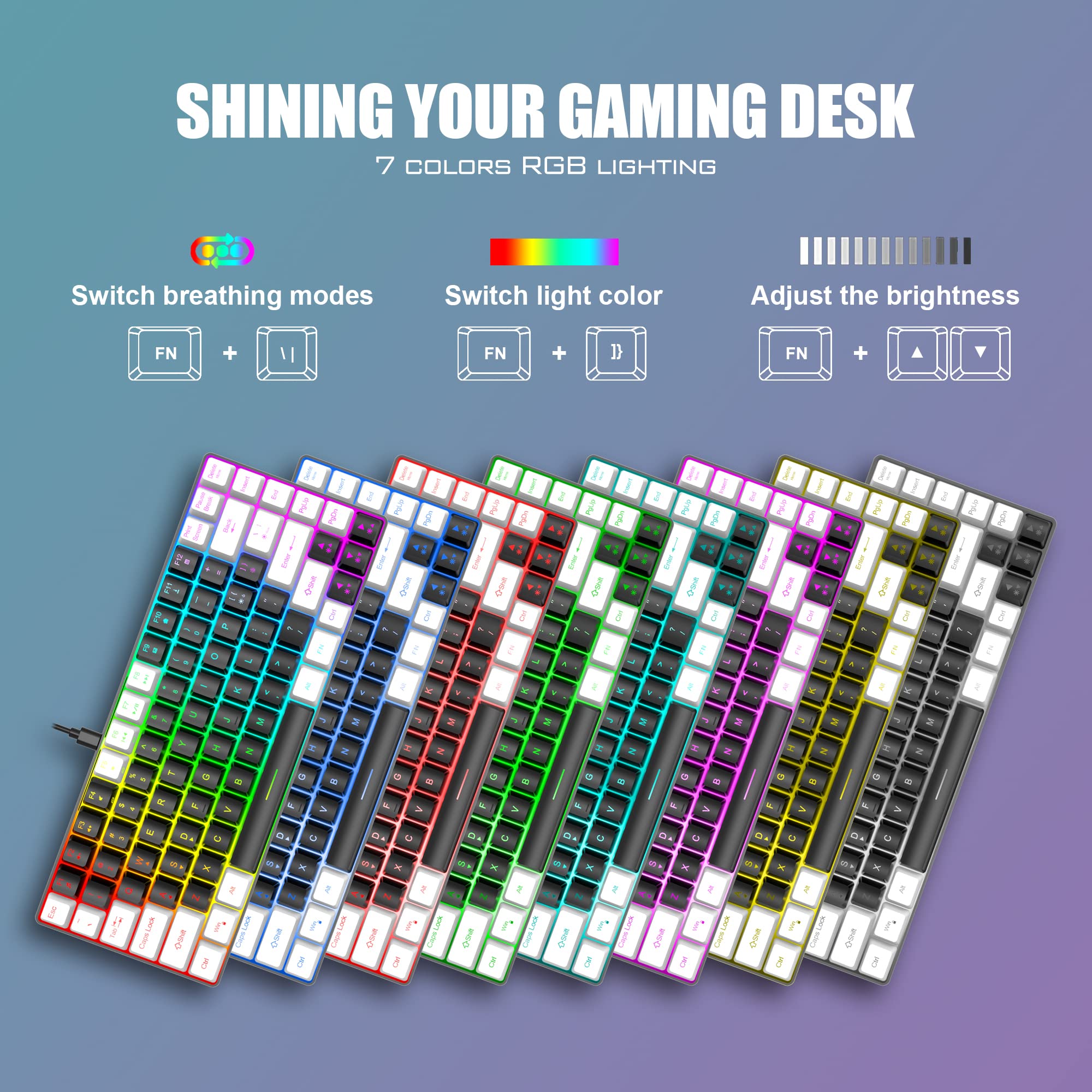 Mua RedThunder K84 Wired Gaming Keyboard, 75% Ultra-Compact TKL ...