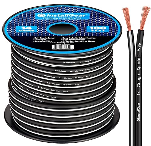 InstallGear 14 Gauge Speaker Wire - True Spec Soft Touch Cable (100ft ...