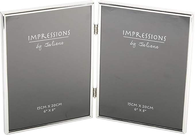8x6" Silver Plated Double Photo Frame with Thin Edge: Amazon.co.uk ...