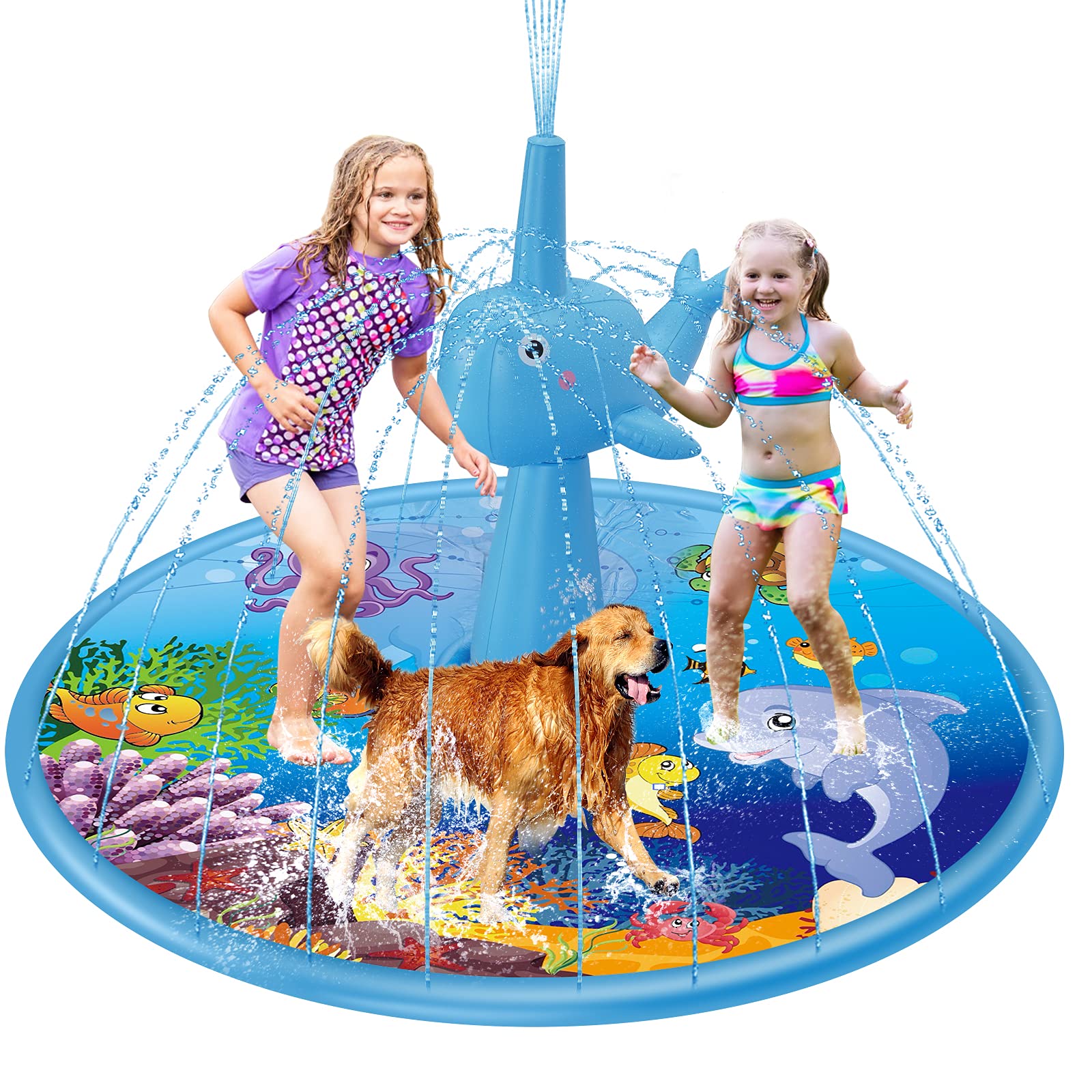 Buy HmiL-U Splash Pad 68"-Whale Sprinkler for Kids,Kids Pool, Outdoor ...