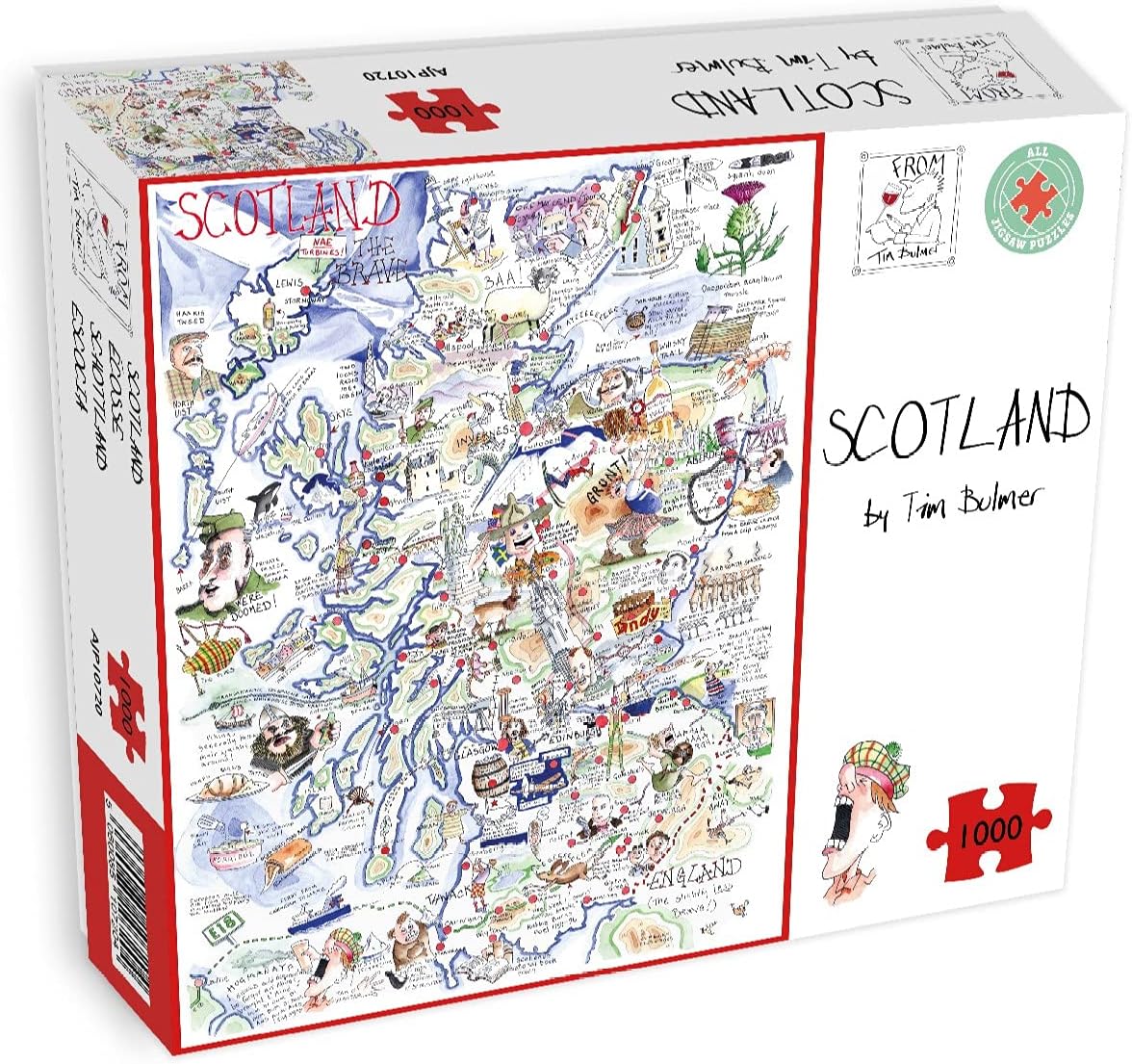 Amazon.com: 1000 Piece Jigsaw Puzzle - Comical Map of Scotland Artwork ...