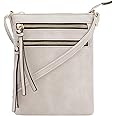 DELUXITY | Crossbody Purse Bag | Functional Multi Pocket Double Zipper ...