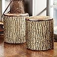 Amazon.com: BLACK FOREST DECOR Cushioned Tree Bark Log Seat : Home ...