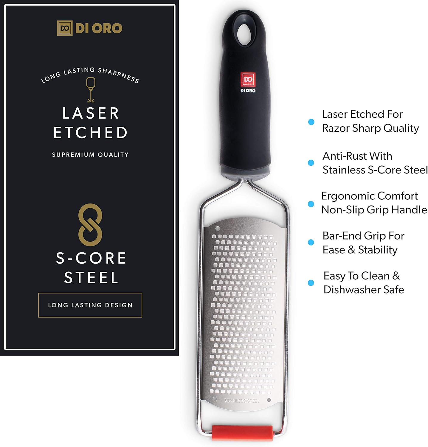 DI ORO® Handheld Fine Lemon Zester and Grater – Effortlessly Grates All ...