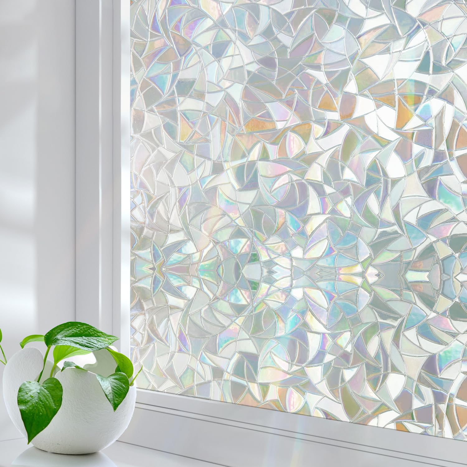 Rainbow Window Privacy Film, 3D Decals Stained Glass Window Tint for ...