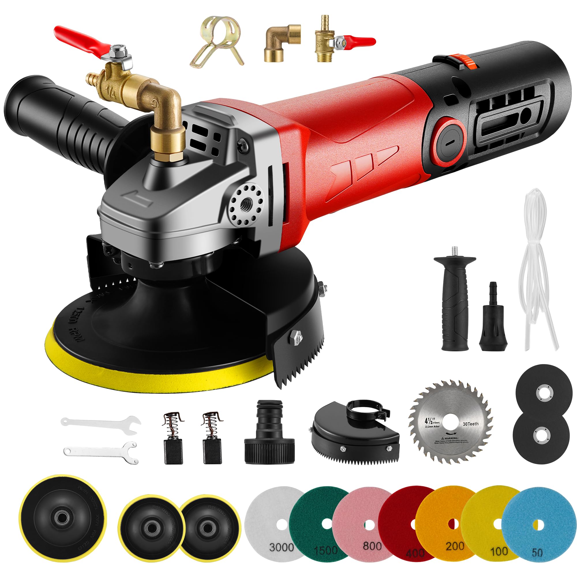 SILVEL 860W Wet Polisher, 4 inch Wet Stone Polisher with 6 Variable ...