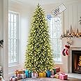 Amazon.com: Alupssuc 6ft Prelit Artificial Hinged Pencil Christmas Tree with 300 Multi-Color ...
