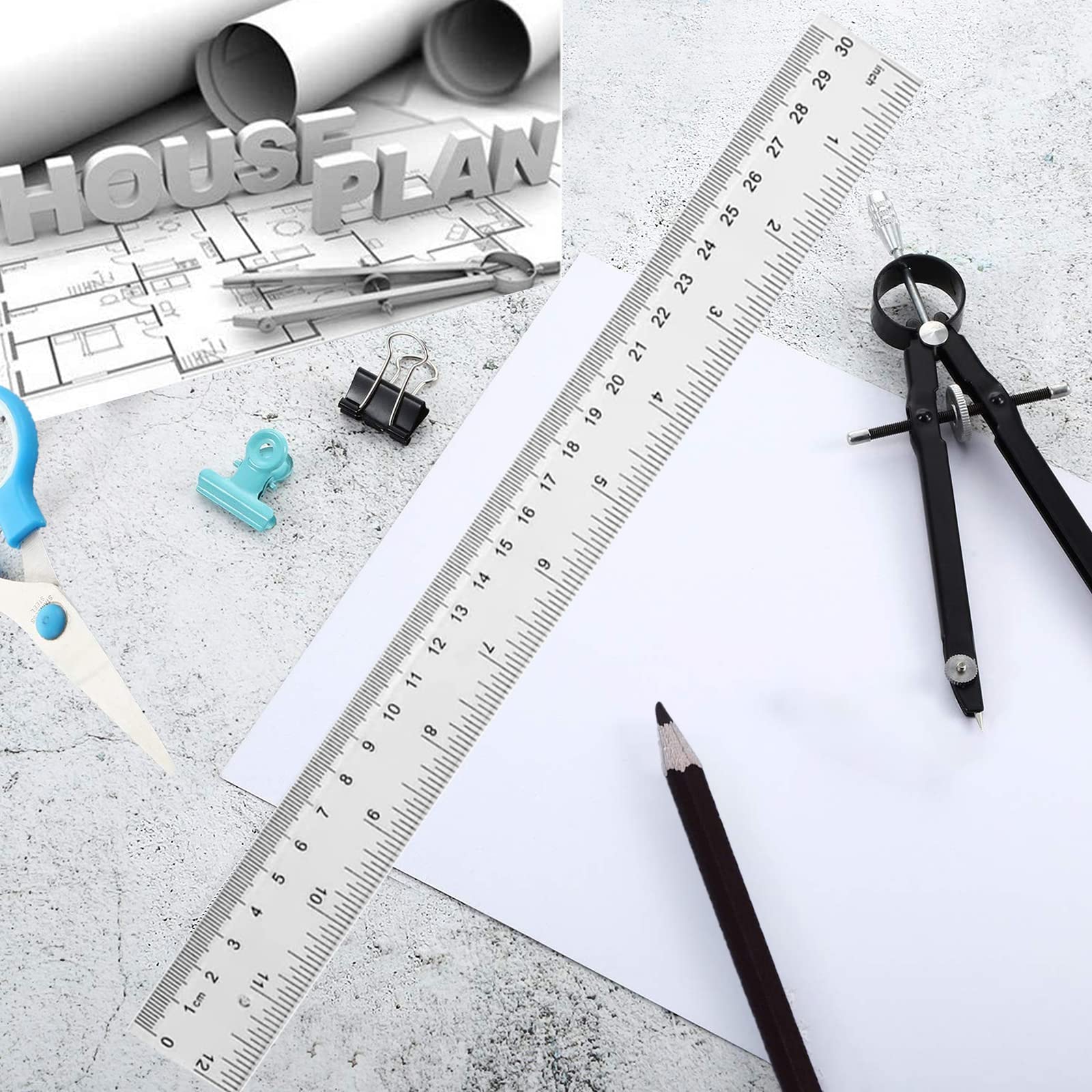 Mua YouOKLight Clear ruler 12 inch, Plastic Ruler, metric ruler ...