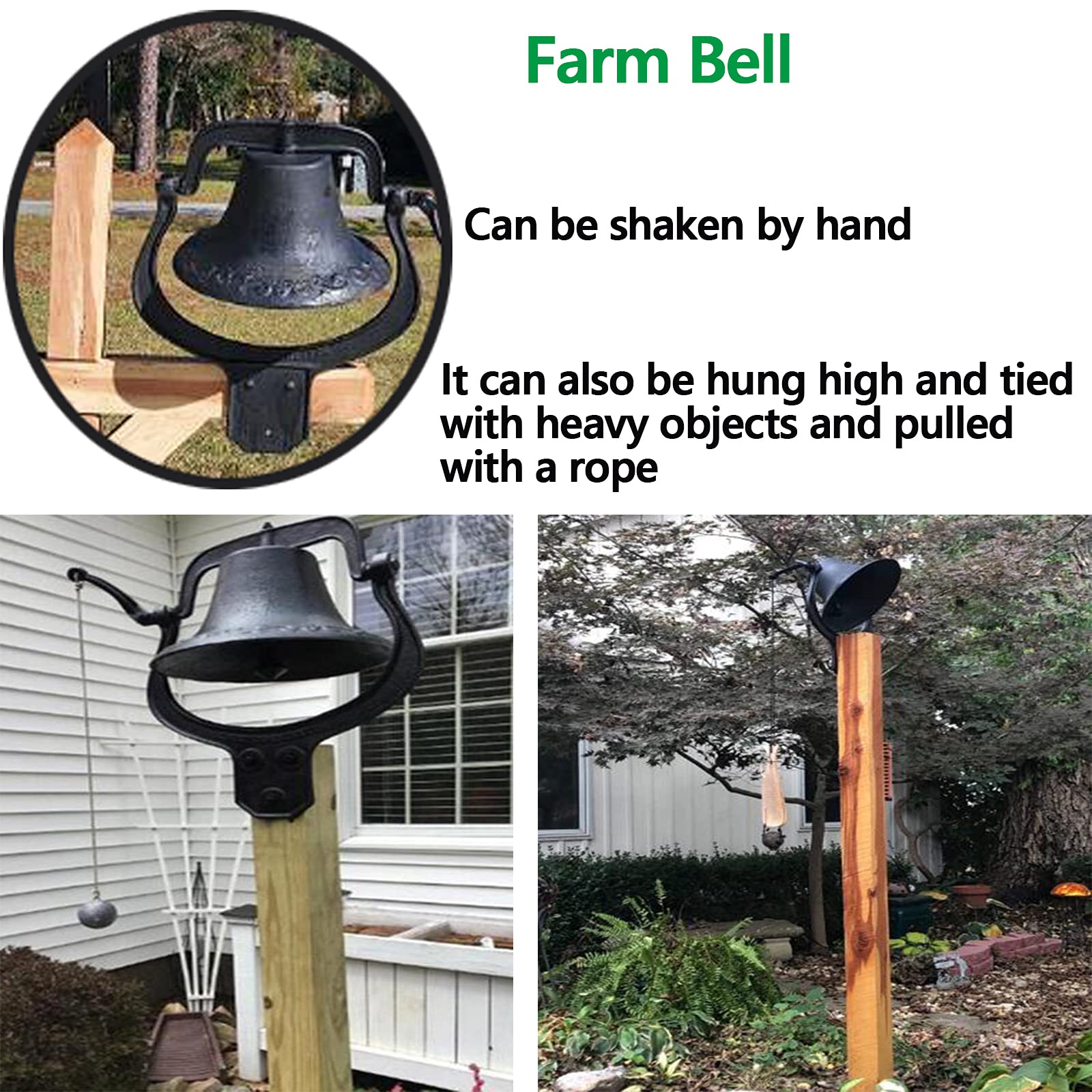 Mua uyoyous 14 Inch Heavy Duty Cast Iron Farm Bells - Large Outdoor ...