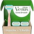Amazon.com: Gillette Venus Extra Smooth Pink Women's Razor, Pivoting ...