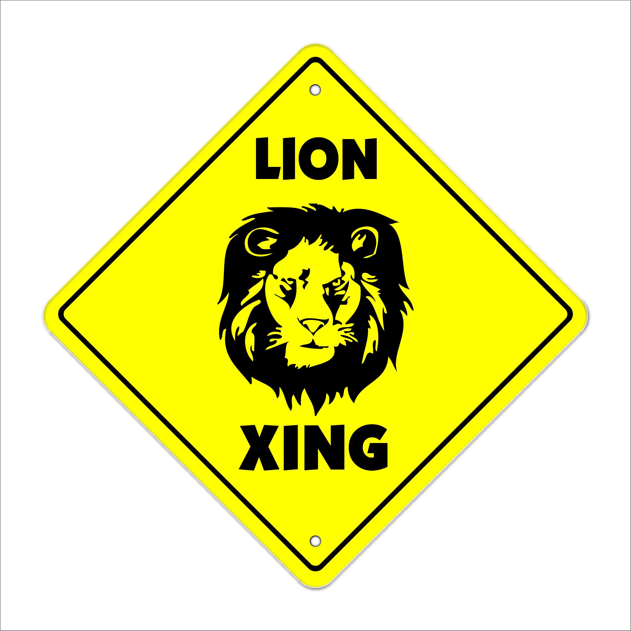 Mua Lion Crossing Sign Zone Xing | Indoor/Outdoor | 12" Tall Plastic ...