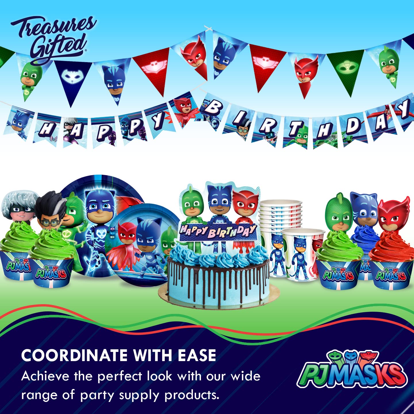 Mua Treasures Gifted Officially Licensed PJ Masks Banner - Masks ...