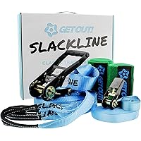Amazon.com: Get Out! Slackline Beginner Kit for Kids and Adults ...