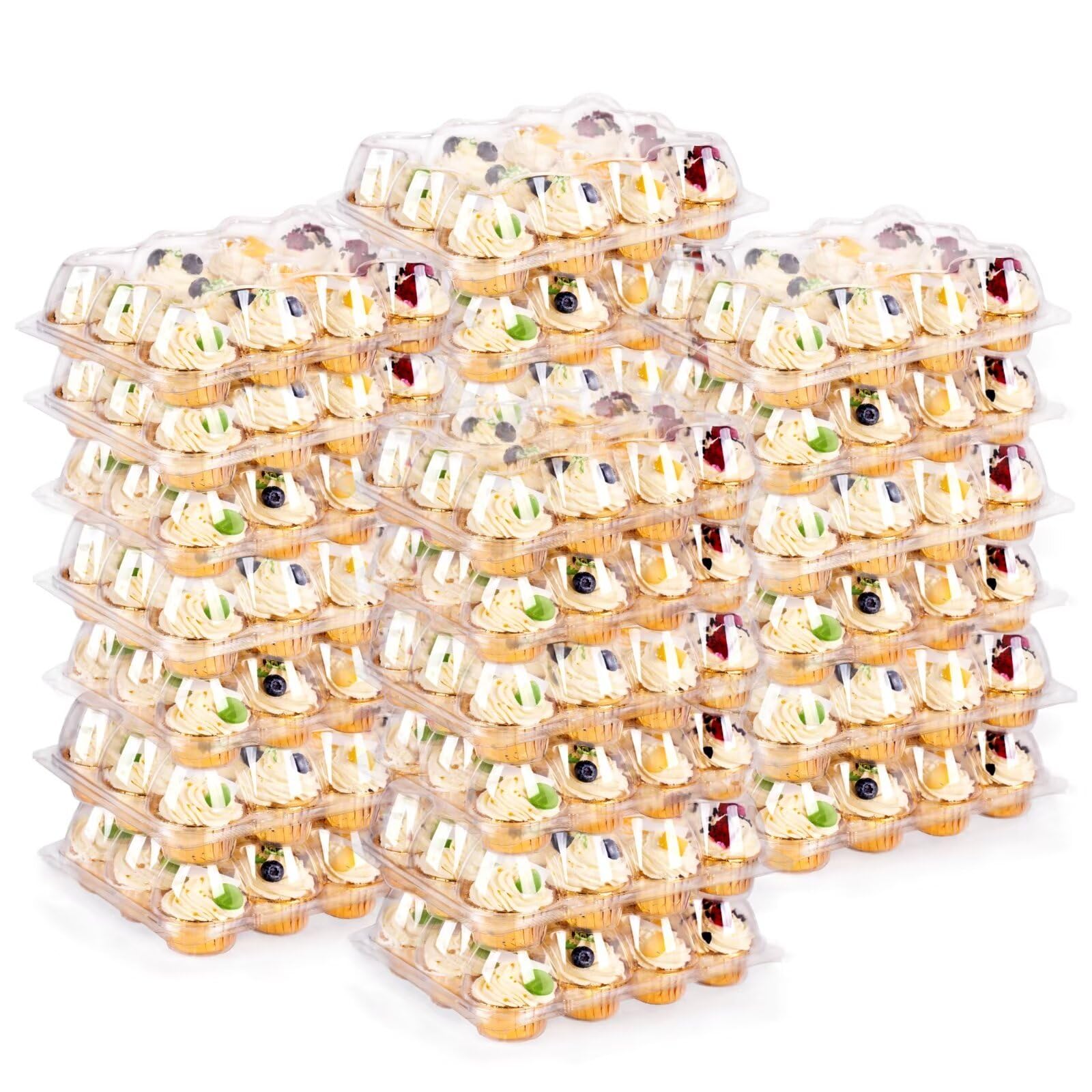 oridom Cupcake Carrier 12 Pack*20 Sets, Stackable Plastic Cupcake ...