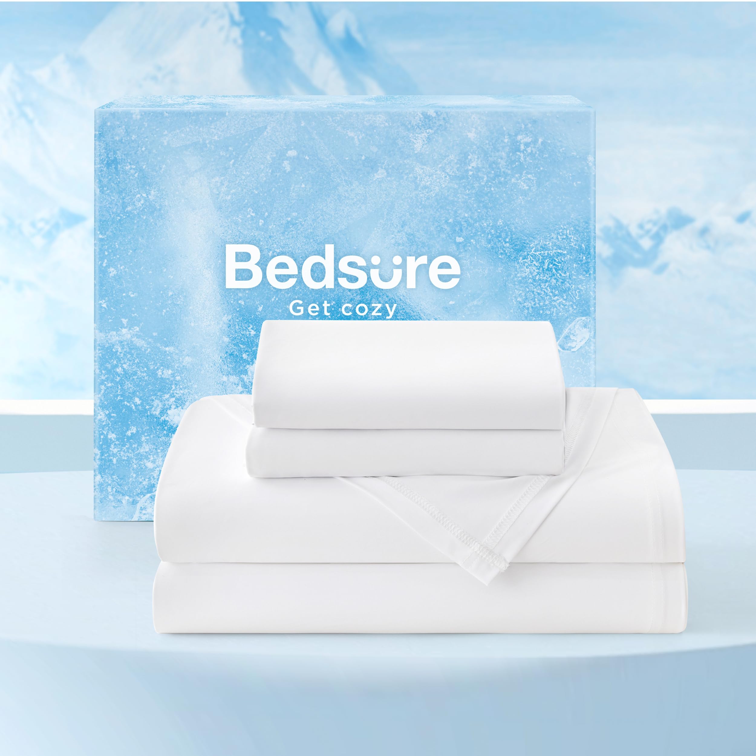 Bedsure Cooling Sheets Queen Size, Cooling Bed Sheets for Hot Sleepers, Chill Cool Sheet, Deep ...