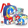 Sonic the Hedgehog Backpack with Lunch Bag Set - 5 Pc Bundle with Sonic ...