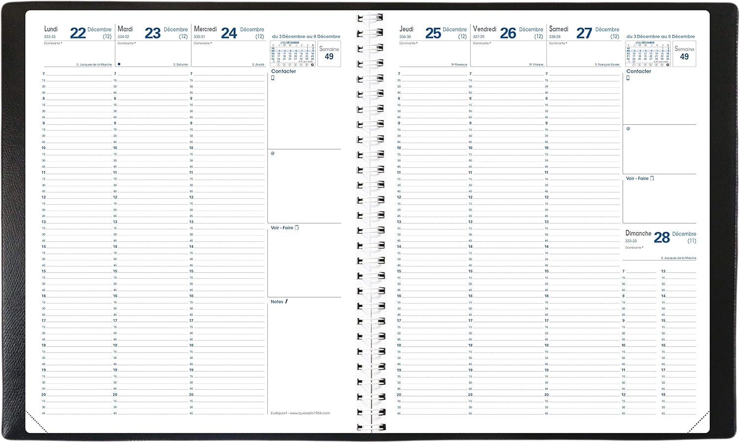 Quo Vadis Eurequart Impala 026036Q Calendar-View Diary 24 x 30 cm Year ...
