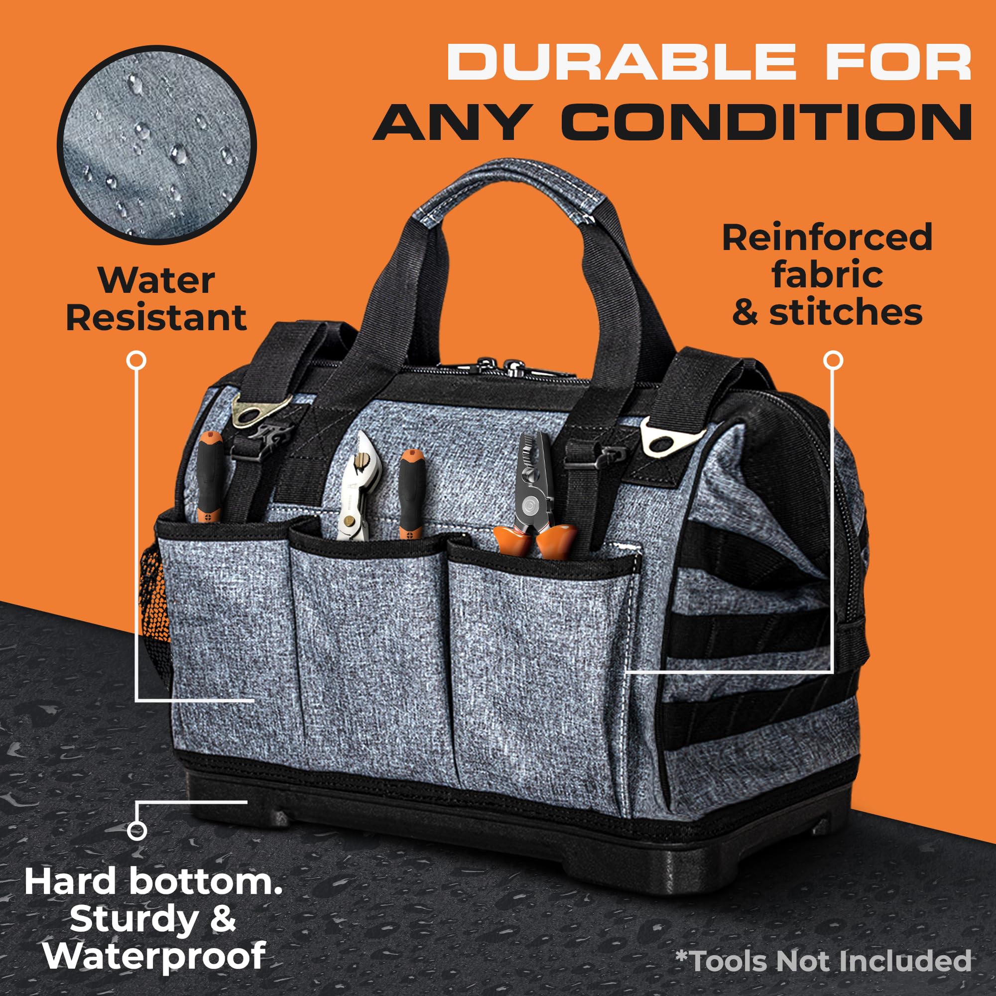 Mua ARBON 34 Pockets Tool Bag 16 Inch with Hard Waterproof Base Heavy ...