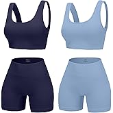 Toplook Women Seamless Yoga Workout Set 2 Piece Outfits Gym Shorts Sports Bra at Amazon Women’s ...