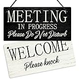 Amazon.com: Prim and Proper Decor Two Sided: in a Meeting Please Do Not ...