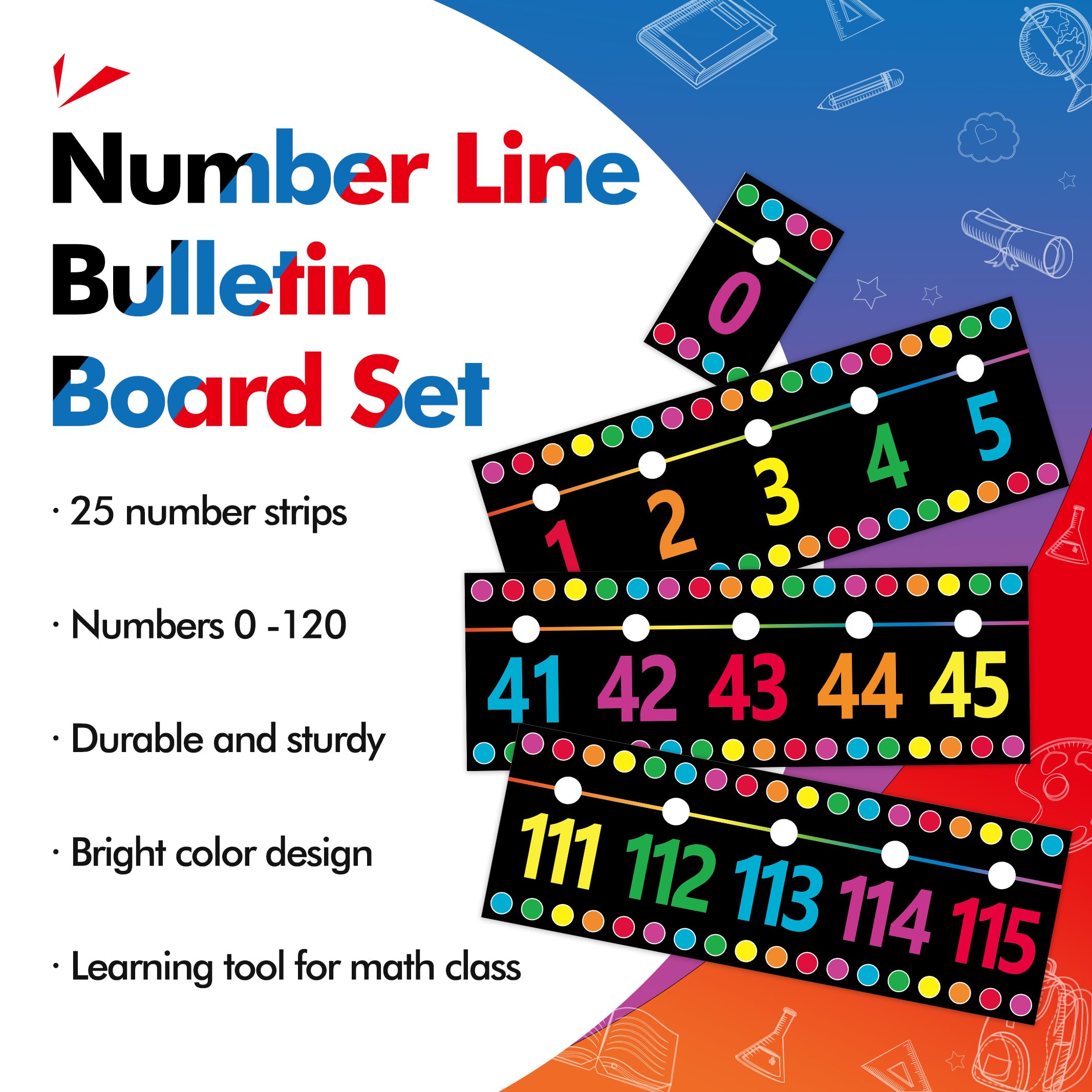 Mua 25 Pieces Number Line for Classroom Wall Number Line Bulletin Board ...