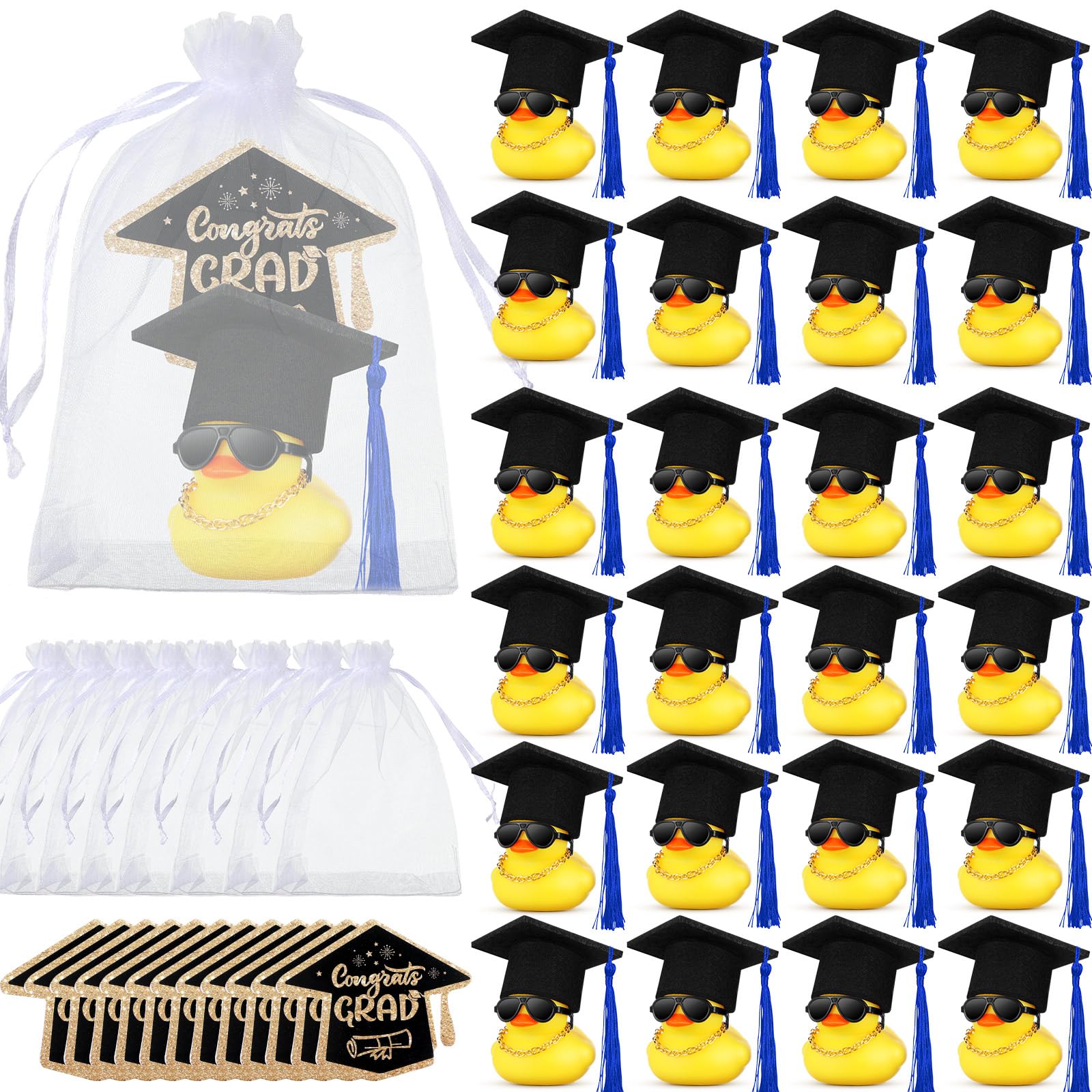 Hollowfly 24 Sets 2025 Graduation Gifts Graduation Rubber Ducks with ...