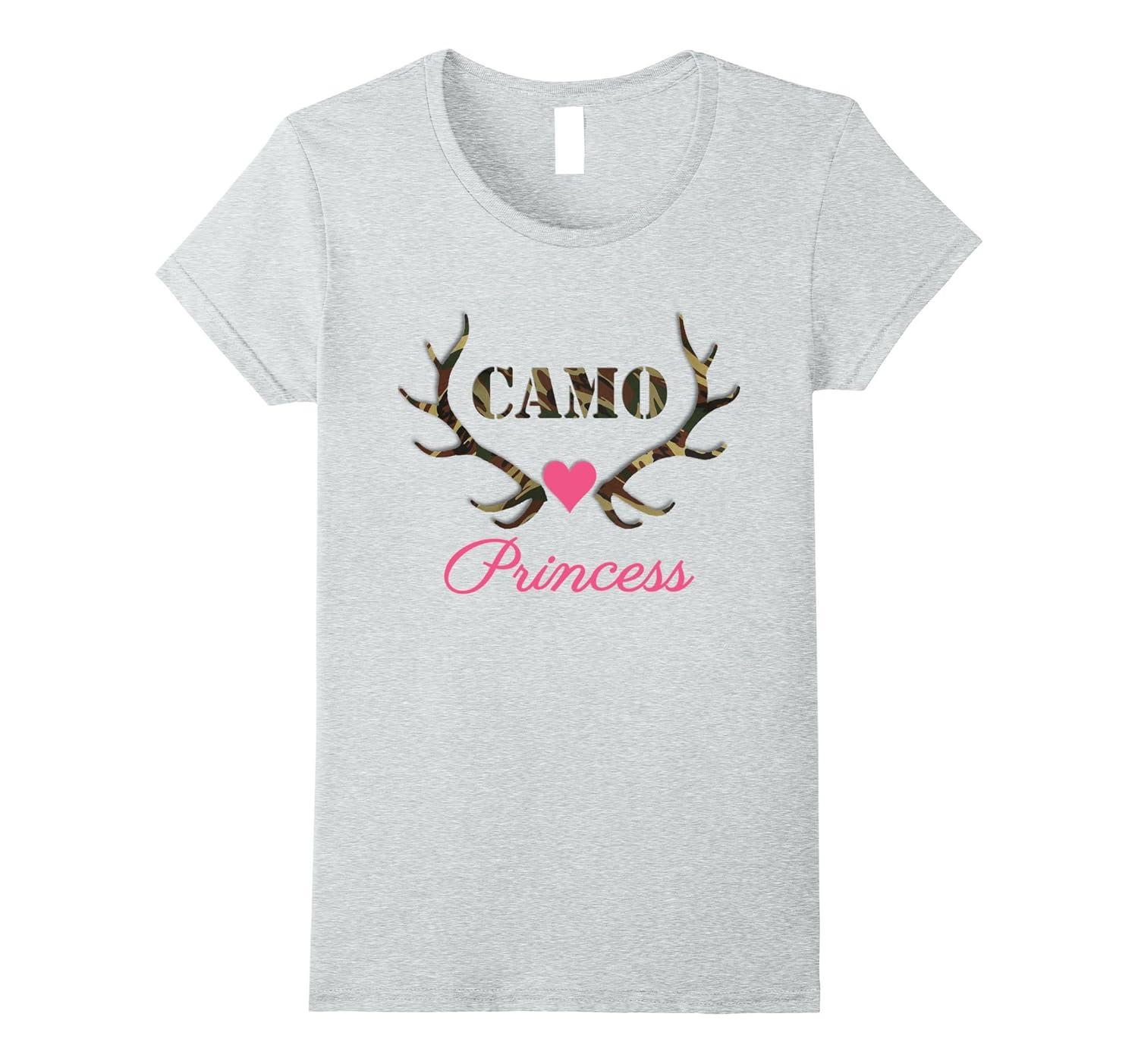 Camo Princess Antlers Cute Camouflage Heart Love T-Shirt