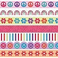 Amazon.com: Whaline 80.4Ft Boho Bulletin Board Borders Colorful Flower ...