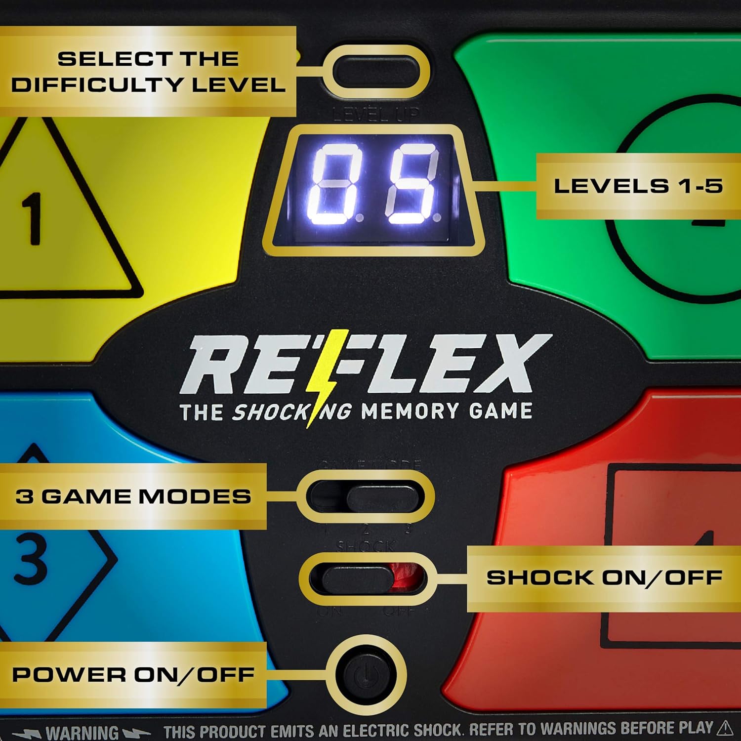 Paladone Reflex Shocking Memory Game – Electronic Memory Game with a ...
