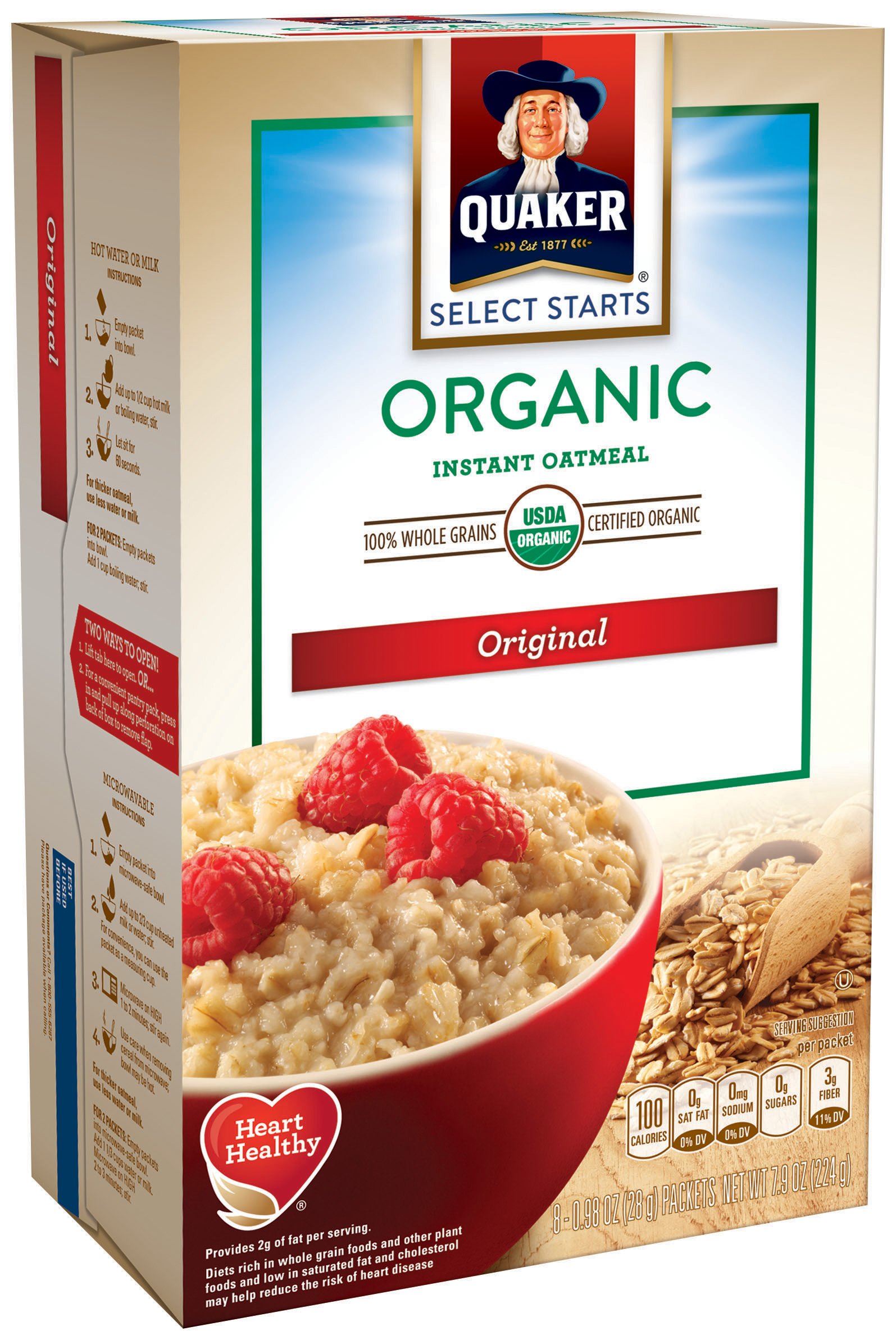 Mua Quaker Instant Oatmeal Organic Regular, .98 oz, 8-Count Boxes (Pack ...
