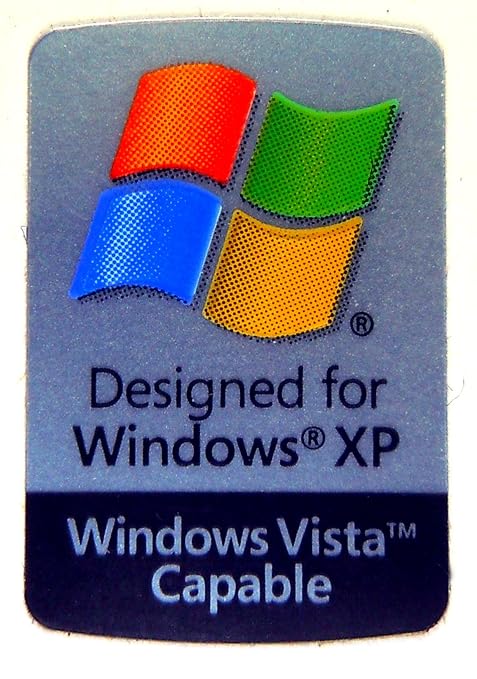 Designed for Windows XP / Windows Vista Capable Sticker 17 x 26mm [10 ...
