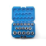 Amazon.com: VCT 19 Pc 1/2" Drive Universal Spline Socket Set Metric Socket Tool Set Socket Set ...